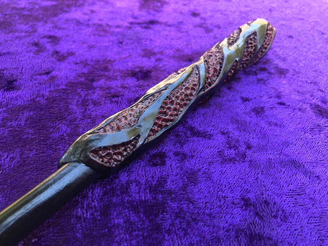 Demon Blood Wand V2 -handcrafted Wand, Magic Wand, Handcarved, Witch ...