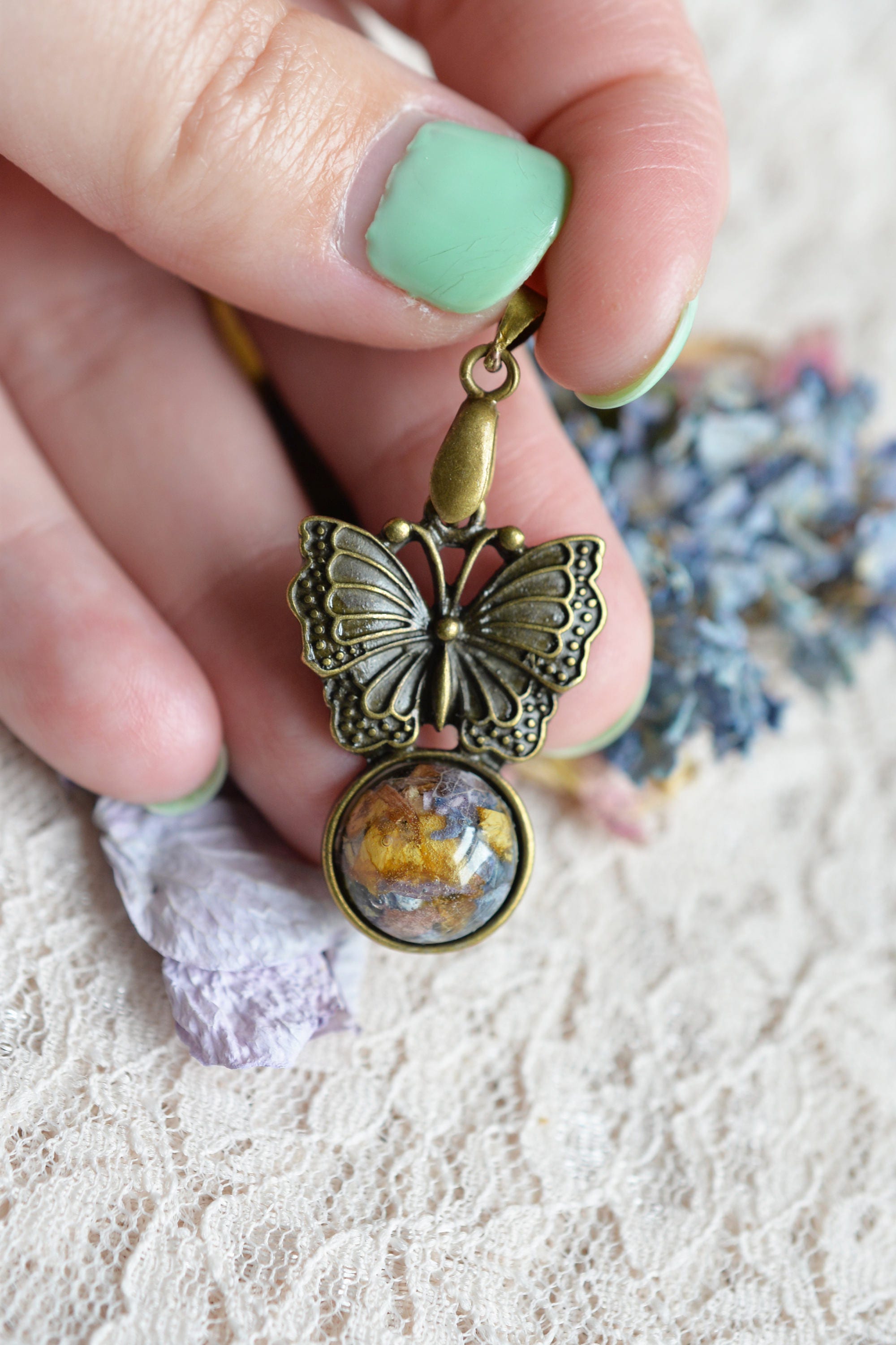 Butterfly Memorial Pendant Memorial Jewelry Funeral Flowers | Etsy