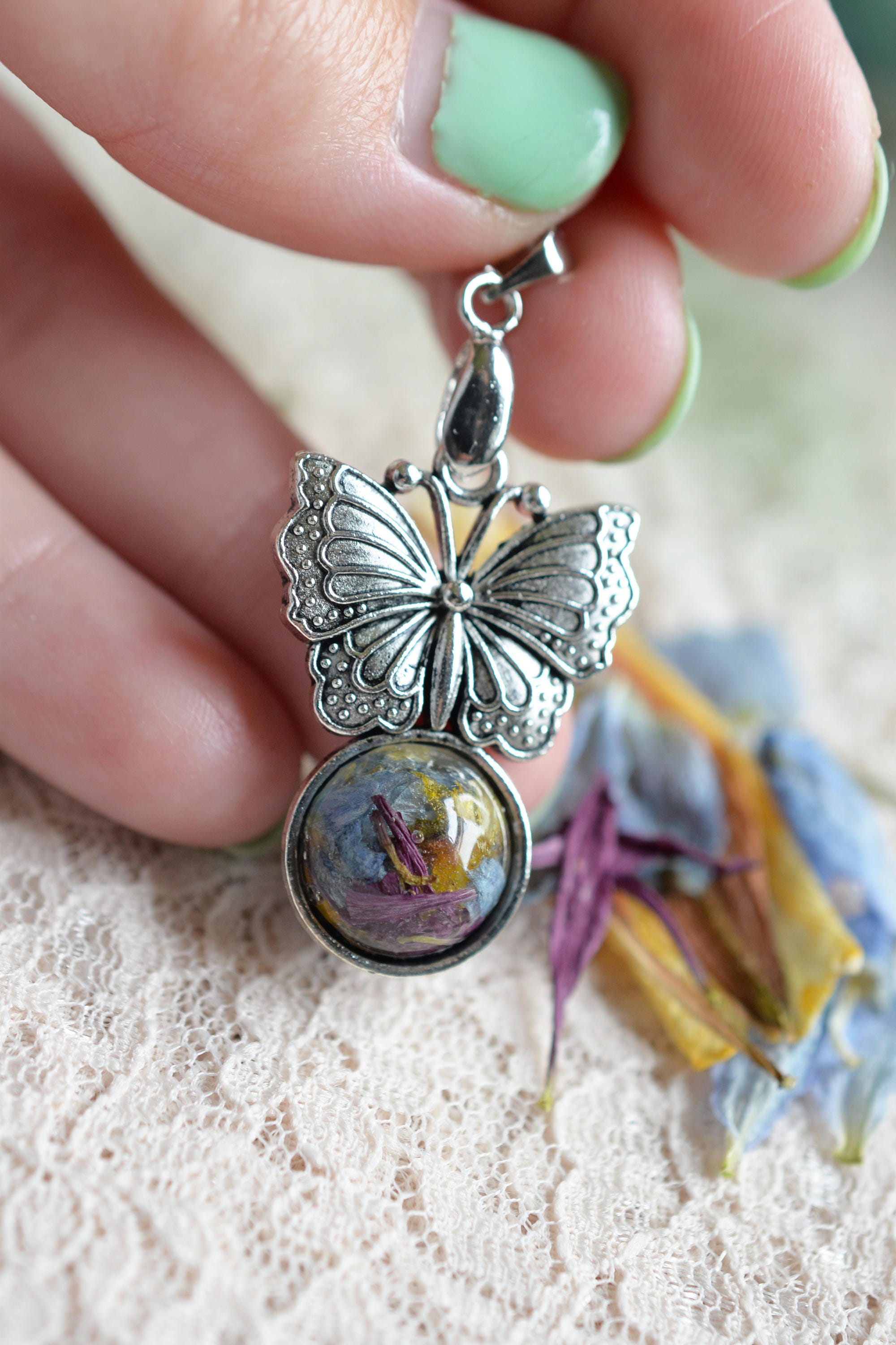 Butterfly Memorial Pendant Memorial Jewelry Funeral Flowers | Etsy