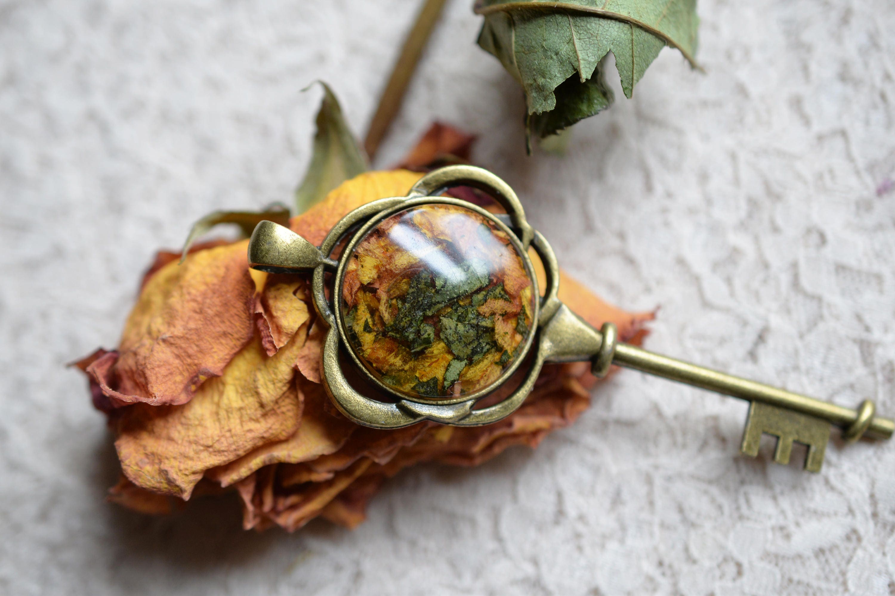 Flower Key Pendant Memorial pendant memorial Beads Wedding | Etsy