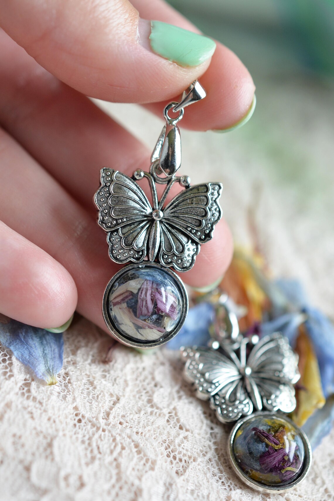 Butterfly Memorial Pendant Memorial Jewelry Funeral Flowers | Etsy