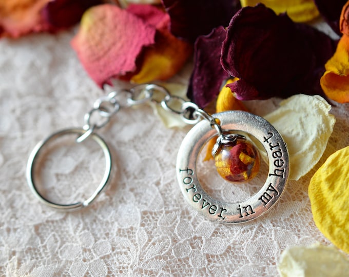 Memorial Keychain, Forever in My Heart, Funeral Flowers, Wedding ...