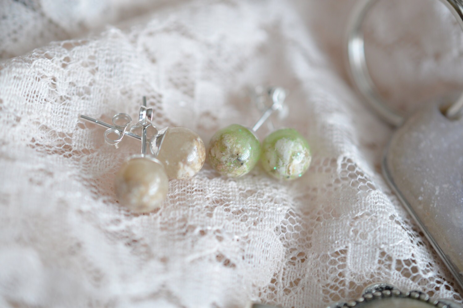 Funeral Flowers Sterling Silver Memorial Stud Earrings, Memorial ...