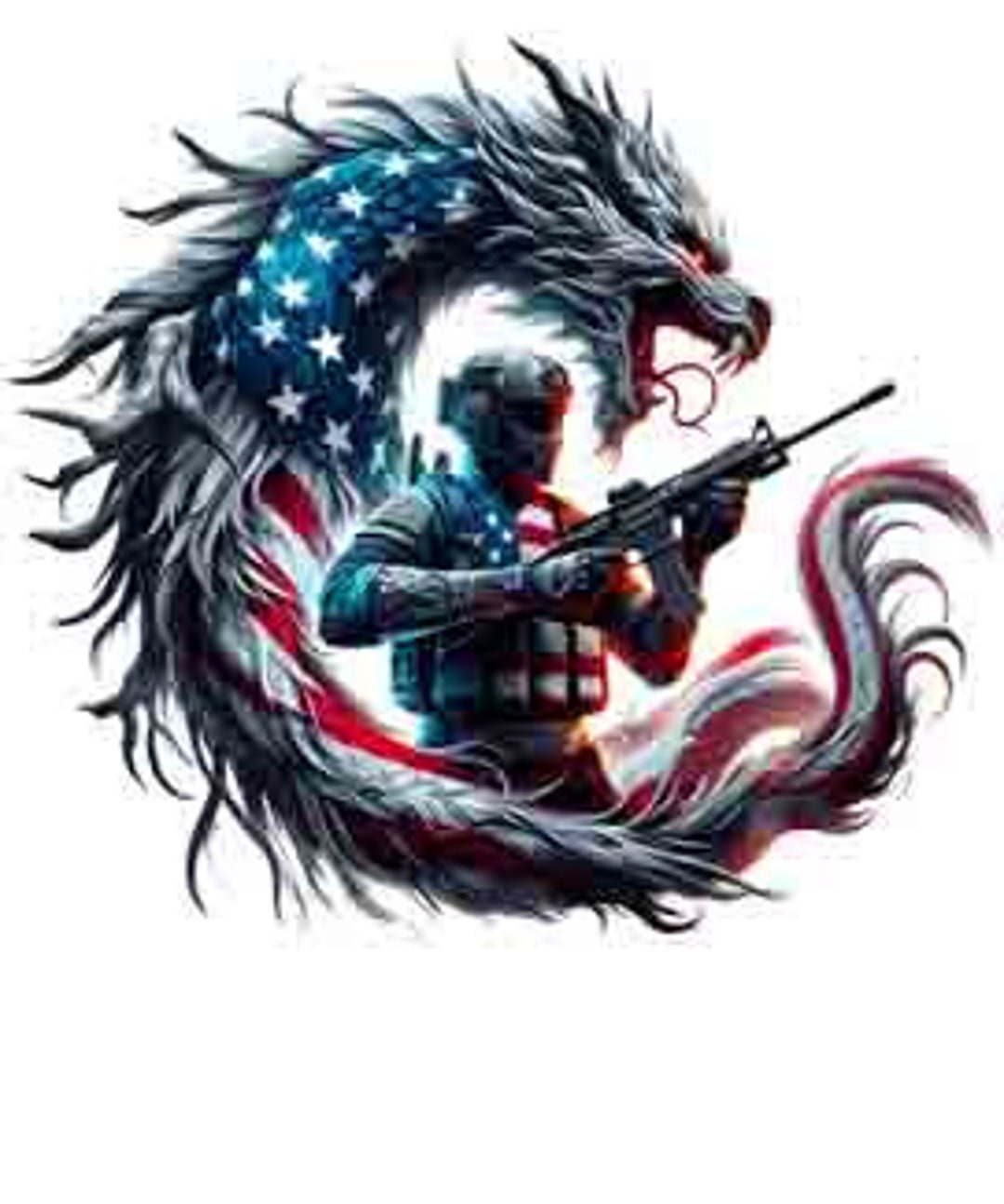 Dragon Patriot Digital Art PNG, JPEG & SVG Instant Download for Apparel ...
