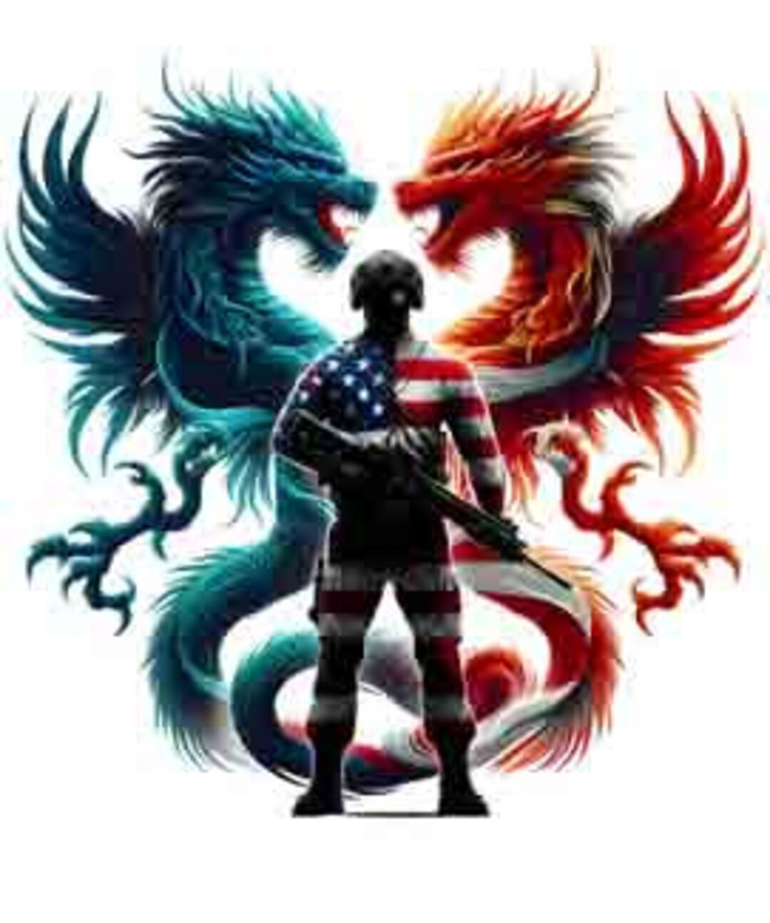 Dragon Patriot - Digital Art | PNG, JPEG & SVG | Instant Download for ...