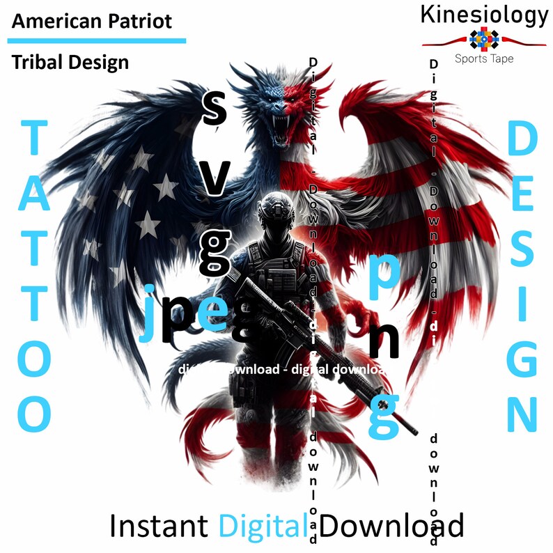 American Patriot Dragon PNG Bundle Digital Art PNG Collection Instant ...