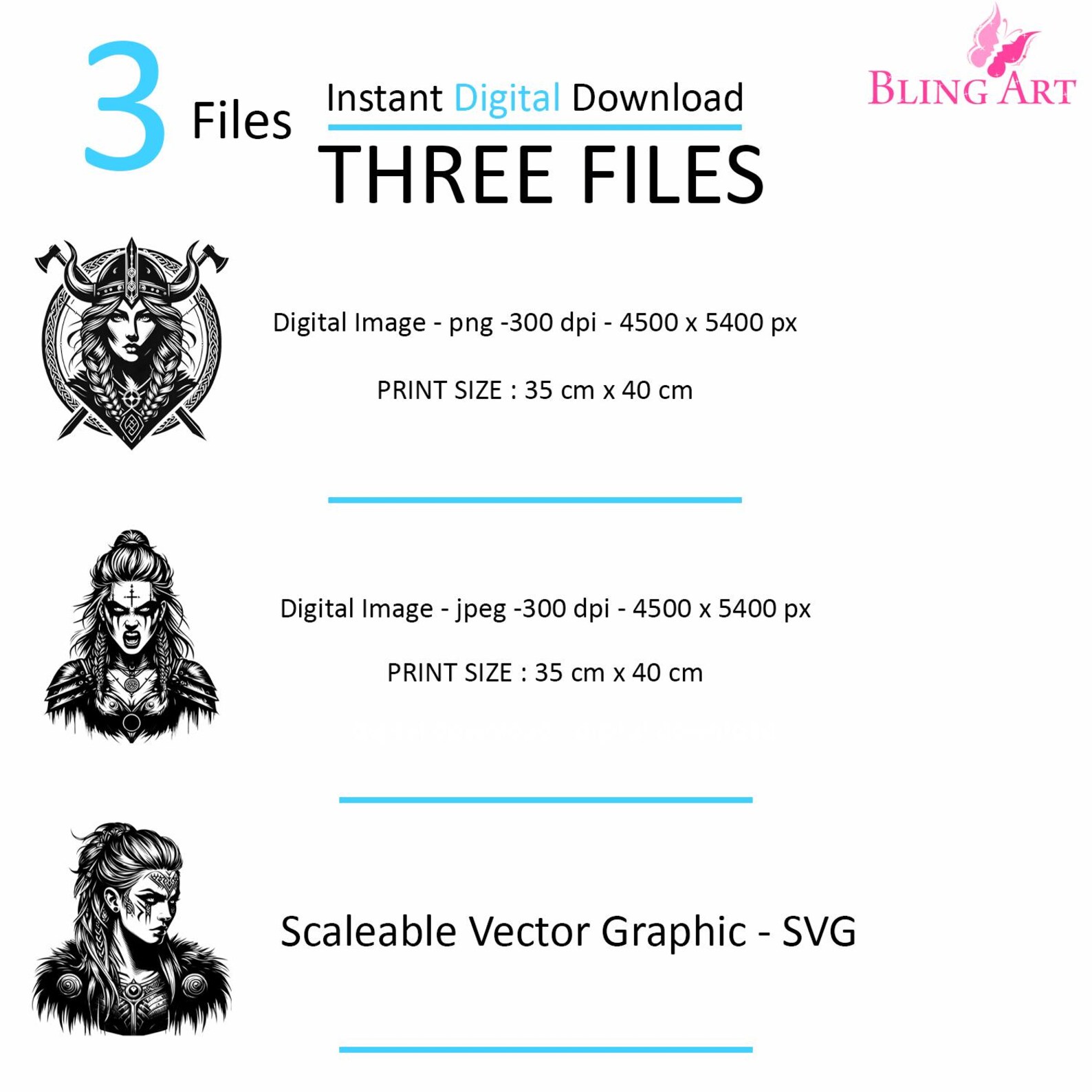 Viking PNG, SVG & JPEG Shield Maiden Digital Design Instant Download ...