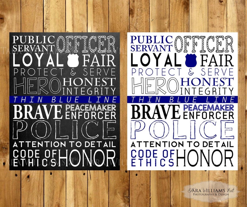 Police Typography Art 8 X 10 Law Enforcement Gift LEO - Etsy