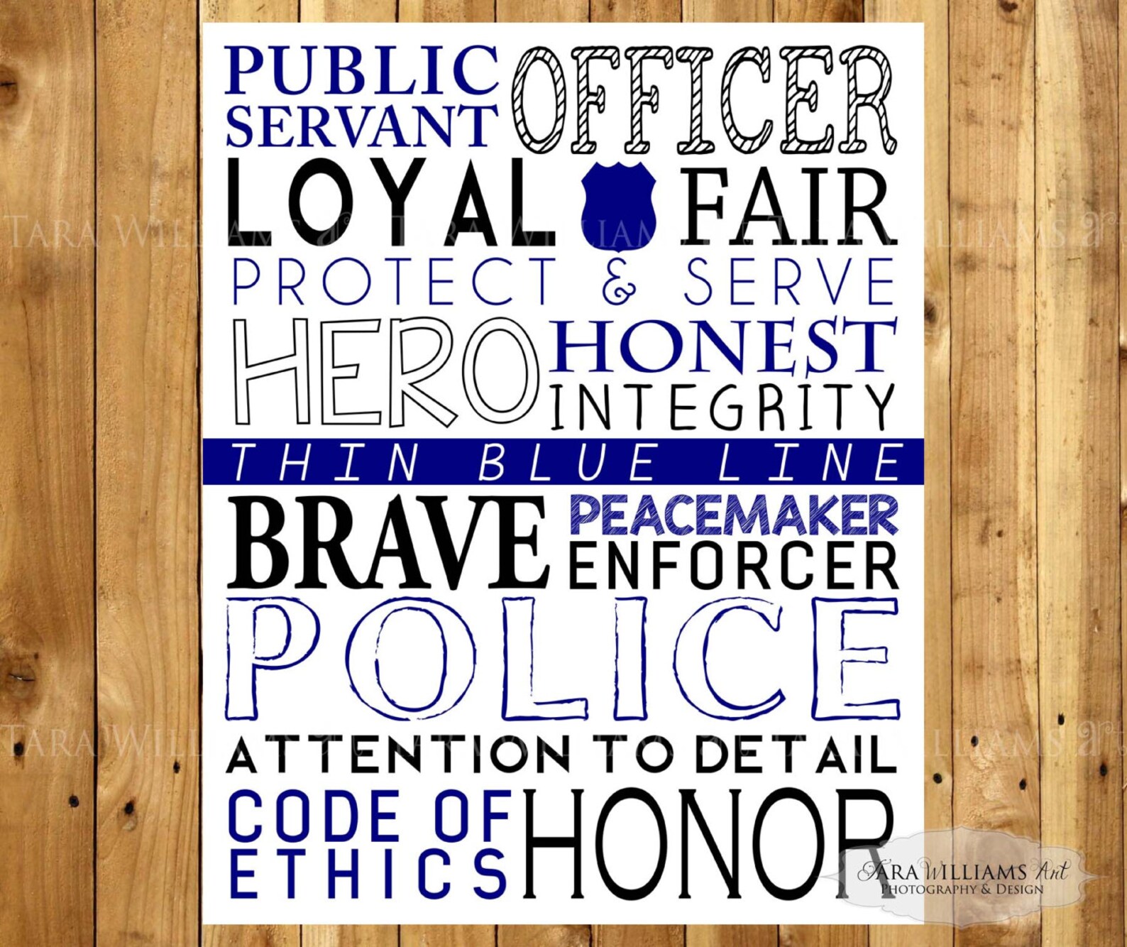 Police Typography Art 8 X 10 Law Enforcement Gift LEO - Etsy