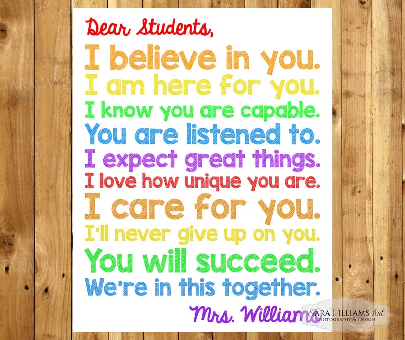 SALE Dear Students Back To School Chalkboard Sign | Etsy