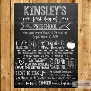 First Day of School Chalkboard Sign Back to School Photo Prop Keepsake ...