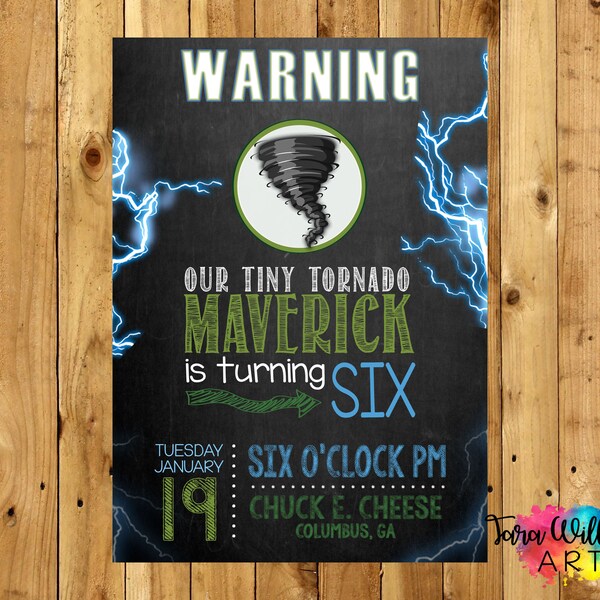 Tornado Birthday Party Invitation - Etsy