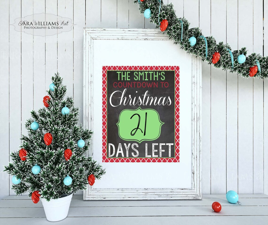 Personalized Christmas Countdown Sign Holiday Home Decor - Etsy