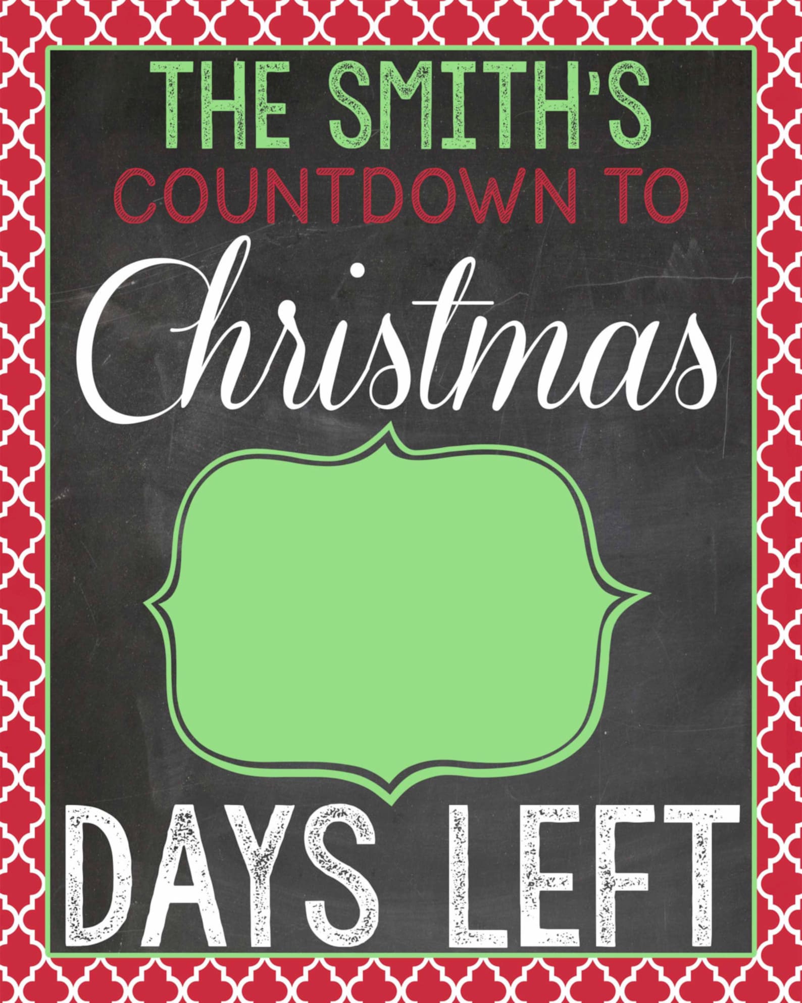 Personalized Christmas Countdown Sign Holiday Home Decor - Etsy