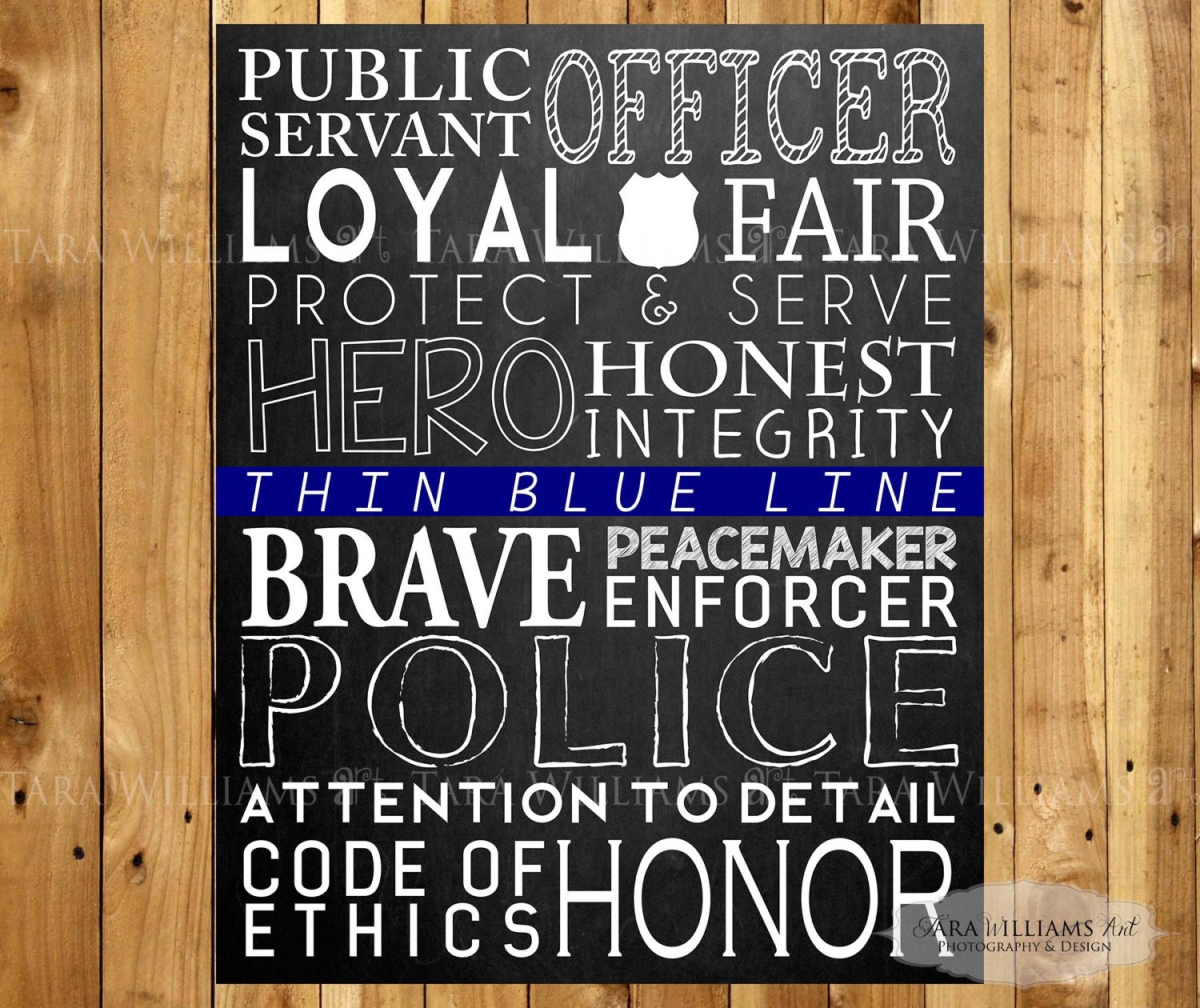 Police Typography Art 8 x 10 Law Enforcement Gift LEO | Etsy