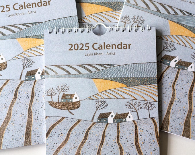 2025 Wall Calendar, A4 Wall Art Calendar 2025, Linocut Calendar ...