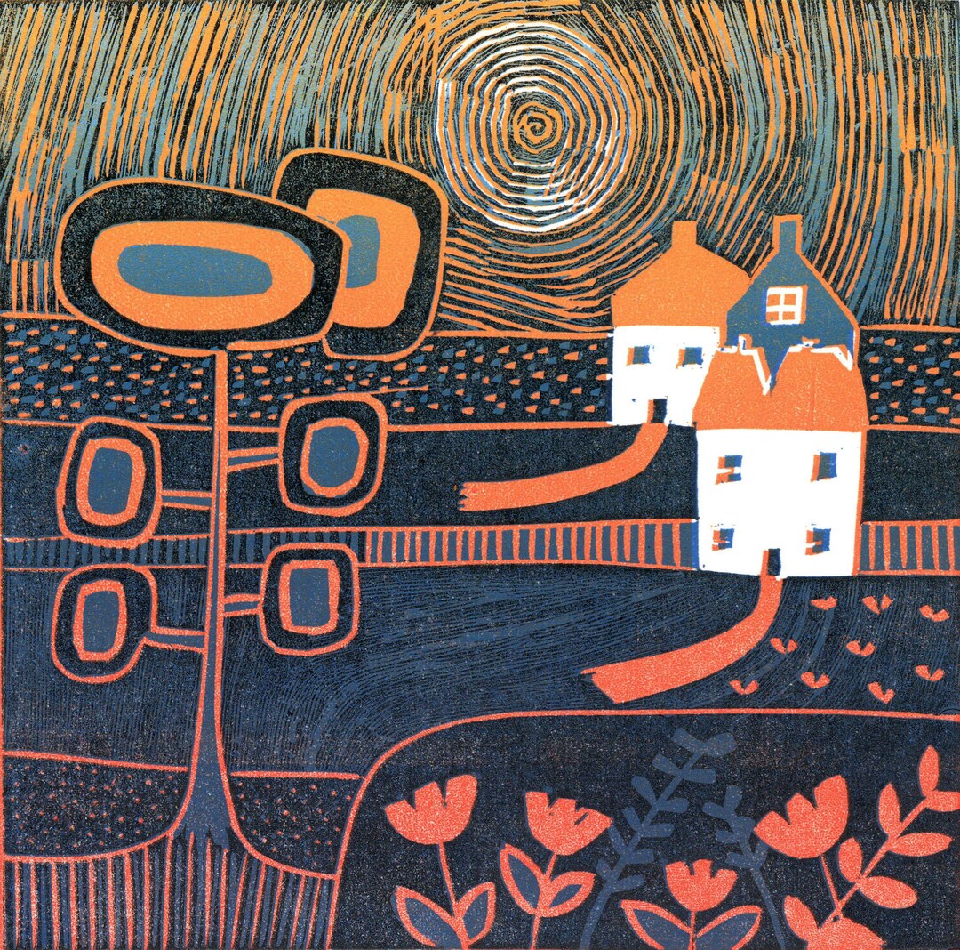 Limited Edition Linocut Print, Small Handmade Art Print, Unique Nature ...