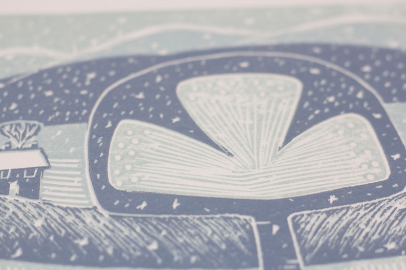 Christmas Lino Print Winter Scene Print Original Linocut - Etsy UK