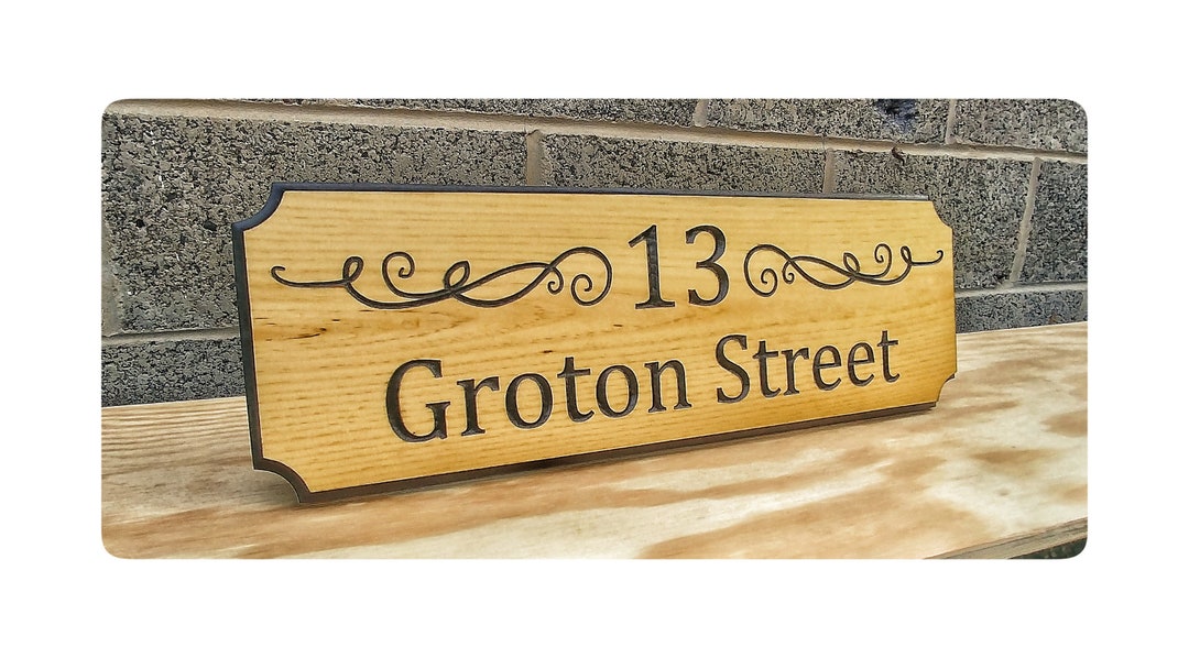 Wood Address Signs, Inset Letters, Carved Wood Signs, Carved Wood Signs ...