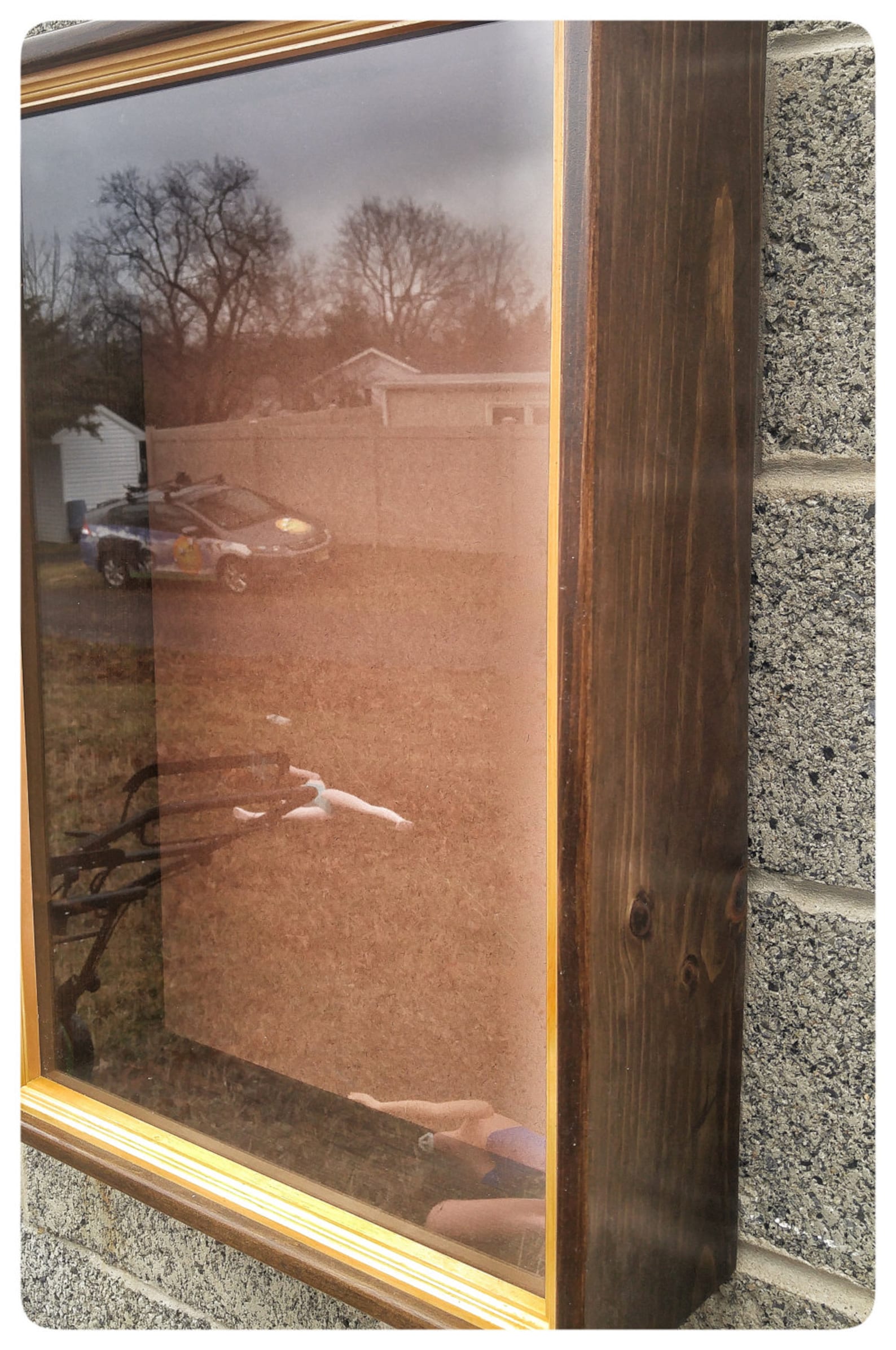 Stained Box Frame Finished Box Frame Square Wood Frames | Etsy