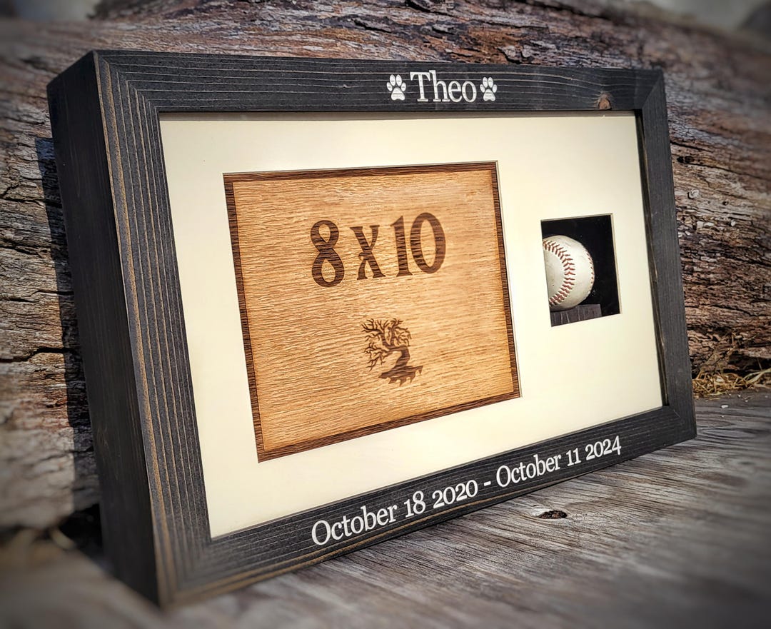 Dog Pet Frame, per Memorial Frames, Baseball Box Frame, Anniversary Gift, Engraved Box Frame ...