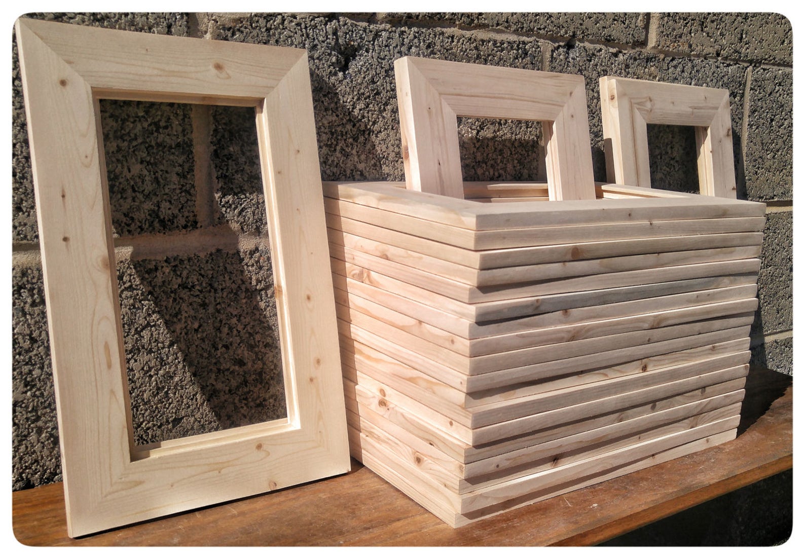25 Wood Frames, No Hardware or Glass, Bulk Wood Frames, 5.5x11 Wood ...