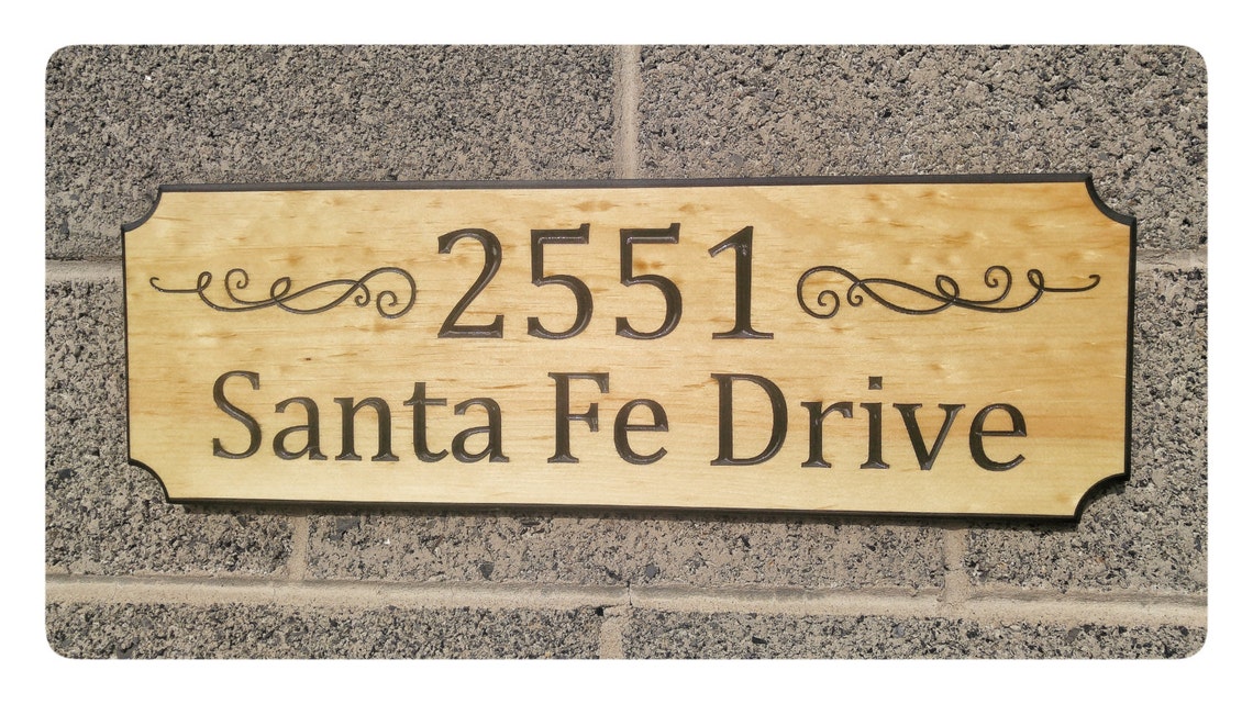 Wood Address Signs Inset Letters Carved Wood Signs Carved | Etsy