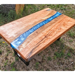 Epoxy River Table, Cherry Slab Table, Live Edge Table, Epoxy Coffee ...