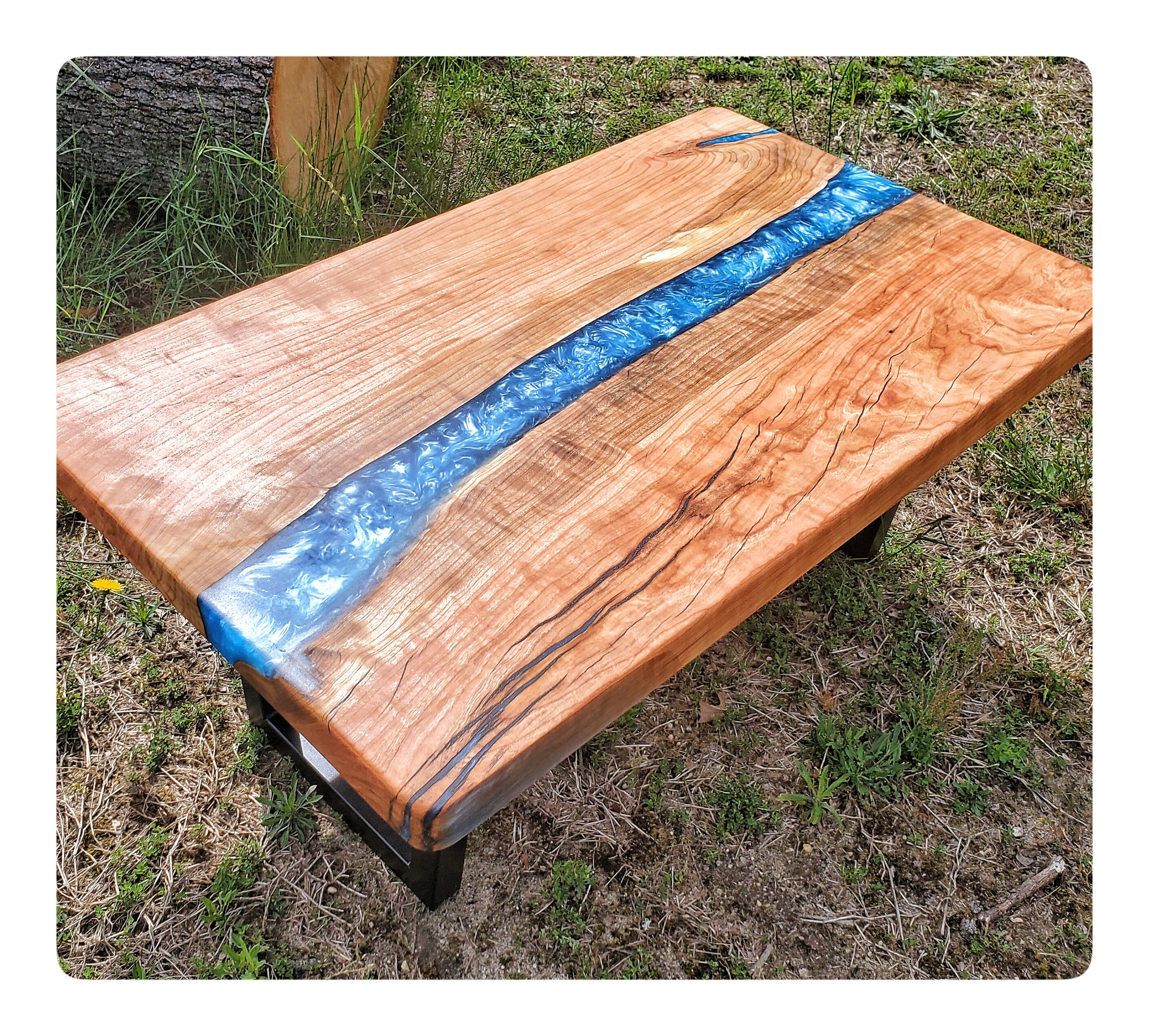 Epoxy River Table, Cherry Slab Table, Live Edge Table, Epoxy Coffee ...