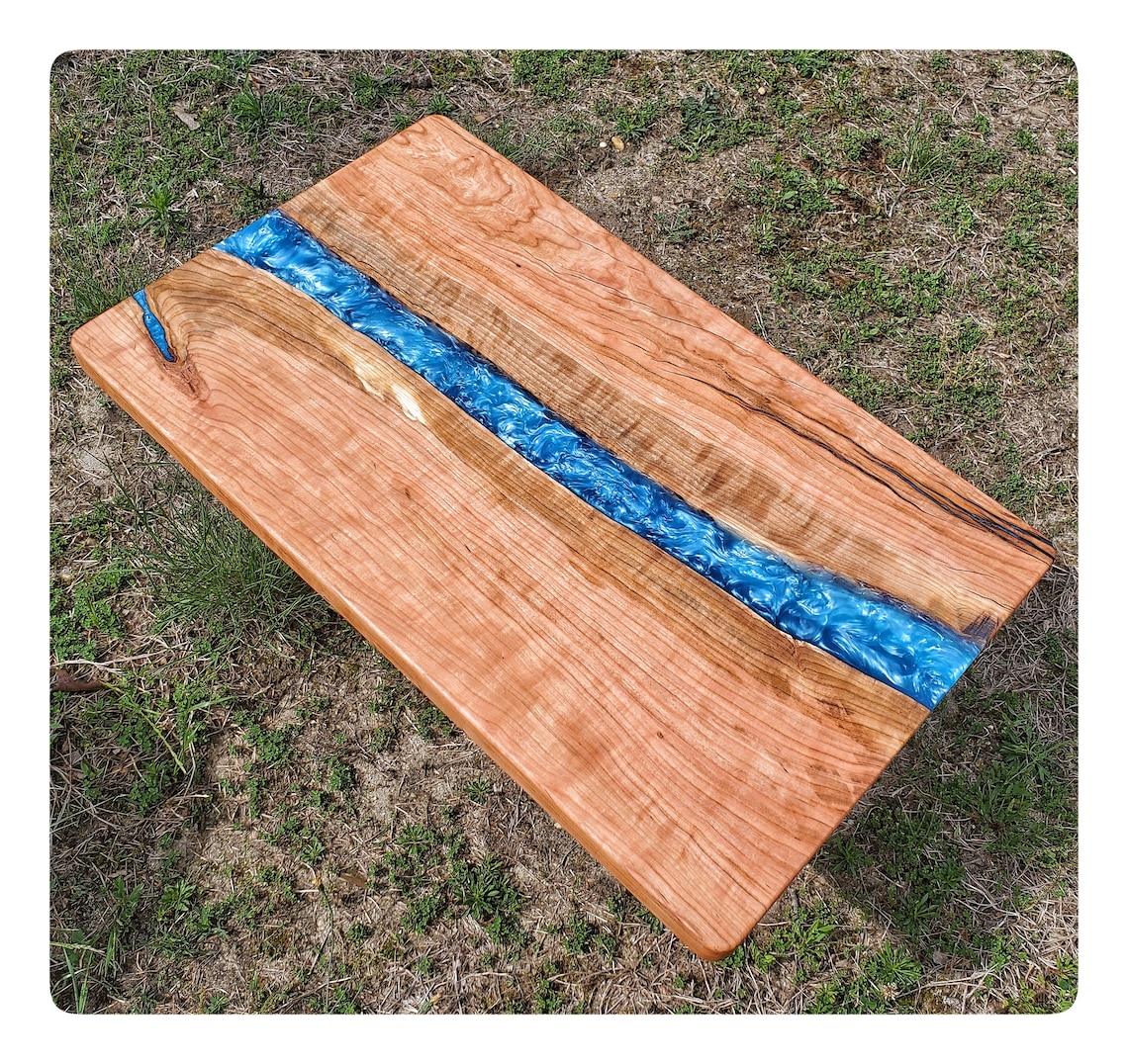 Epoxy River Table, Cherry Slab Table, Live Edge Table, Epoxy Coffee ...