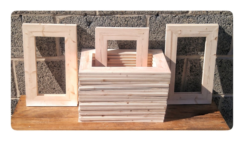 25 Wood Frames, No Hardware or Glass, Bulk Wood Frames, 5.5x11" Wood ...