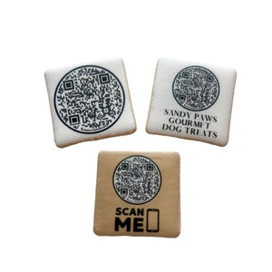 Custom Dog Treat QR Code Dog Cookie QR Dog Treat Corporate Gift Logo ...