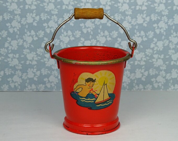 Doll Vintage Bucket Pail 1950s Red Metal - Etsy