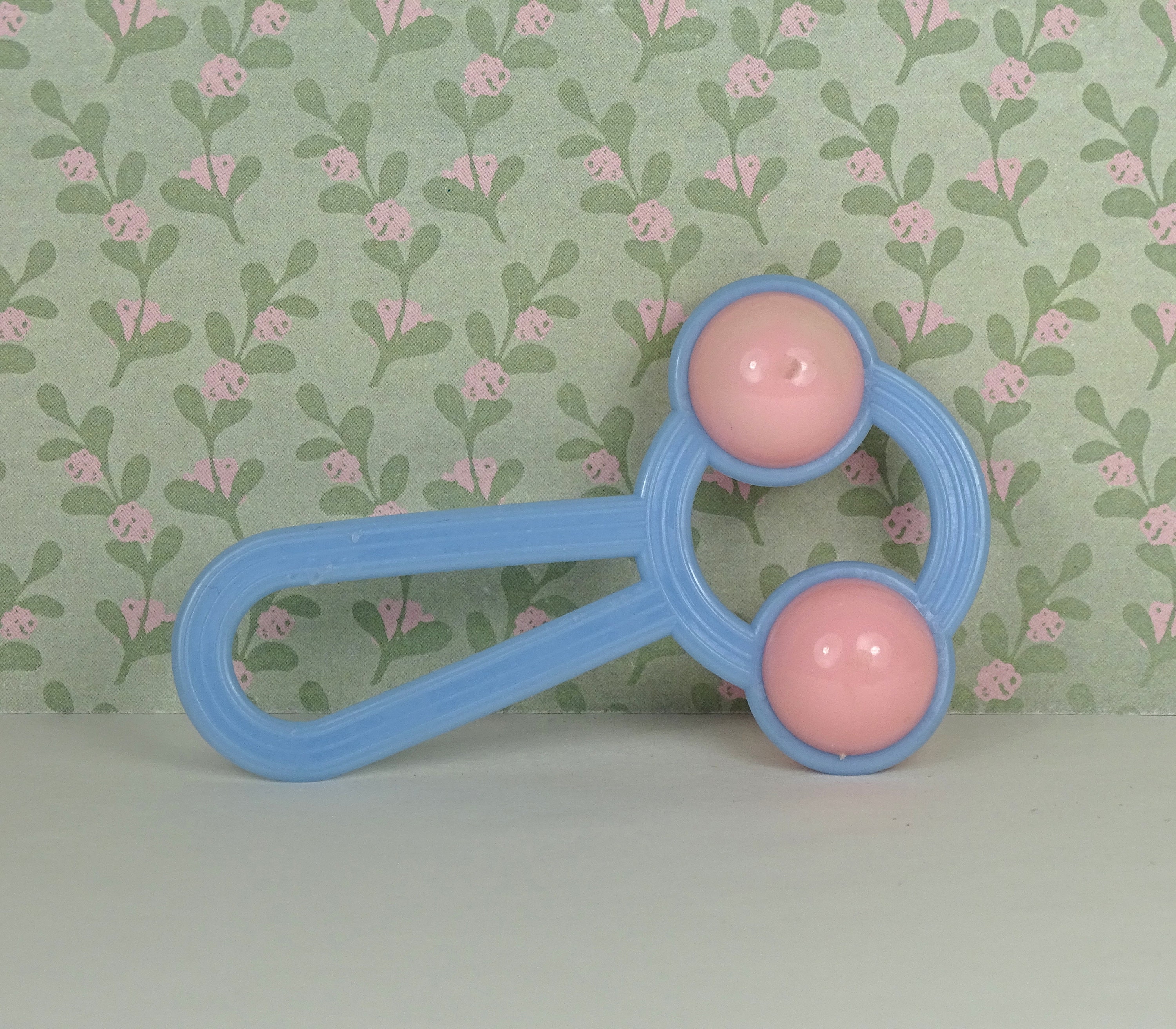 Toys & Games Vintage doll rattle 1970s plastic white blue Doll Clothing ...