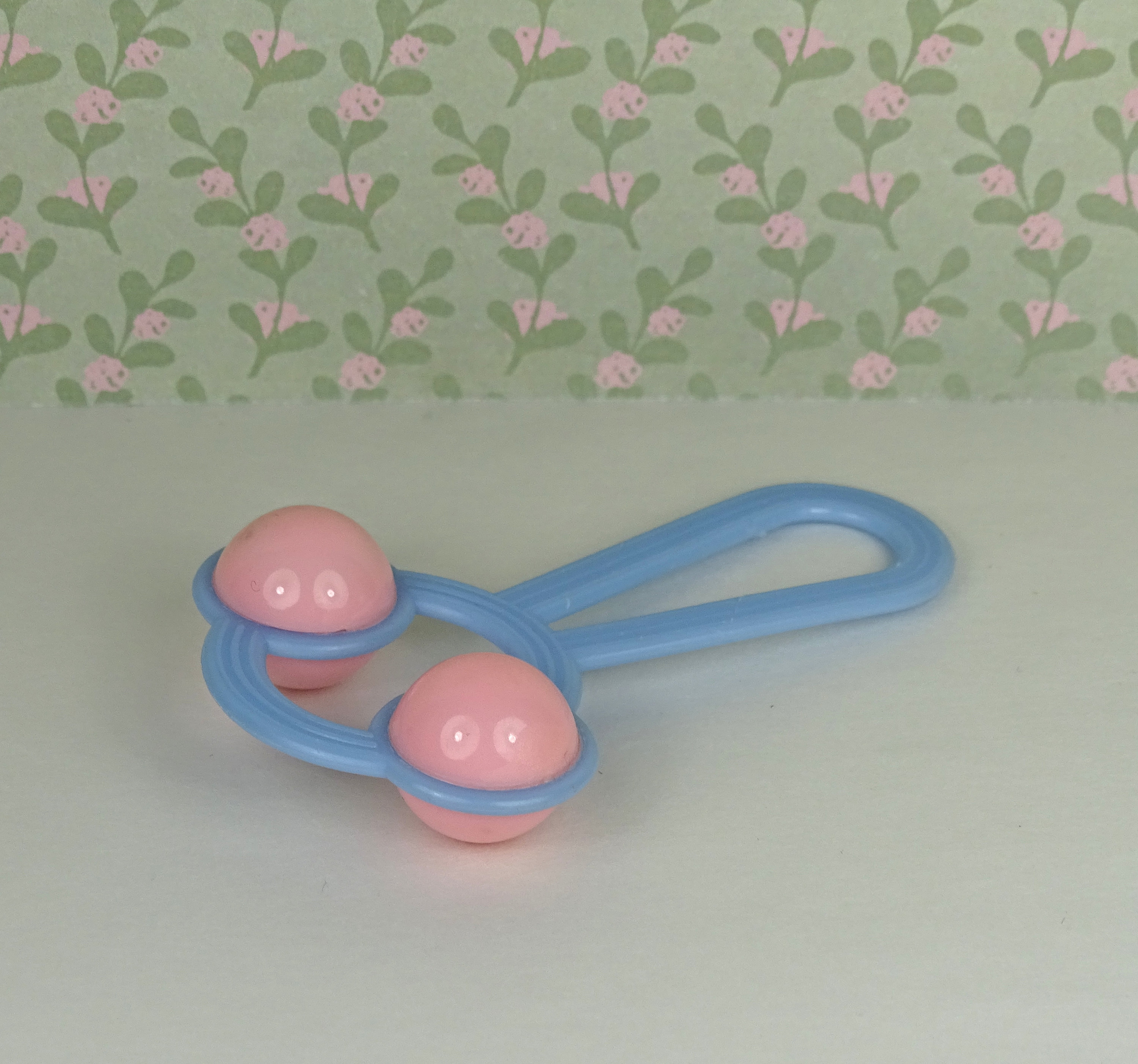 Toys & Games Vintage doll rattle 1970s plastic white blue Doll Clothing ...