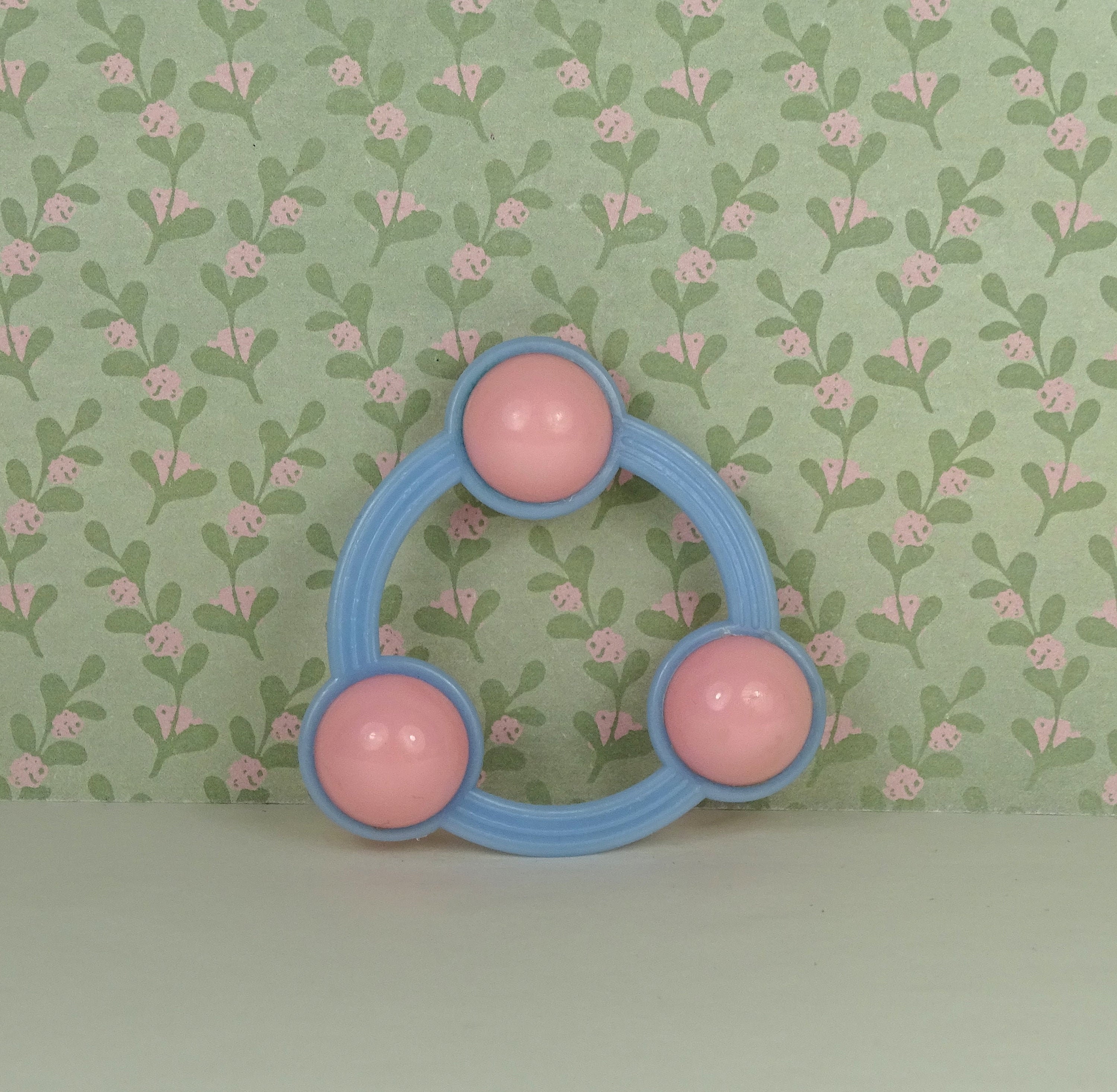 Toys & Games Vintage doll rattle 1970s plastic white blue Doll Clothing ...