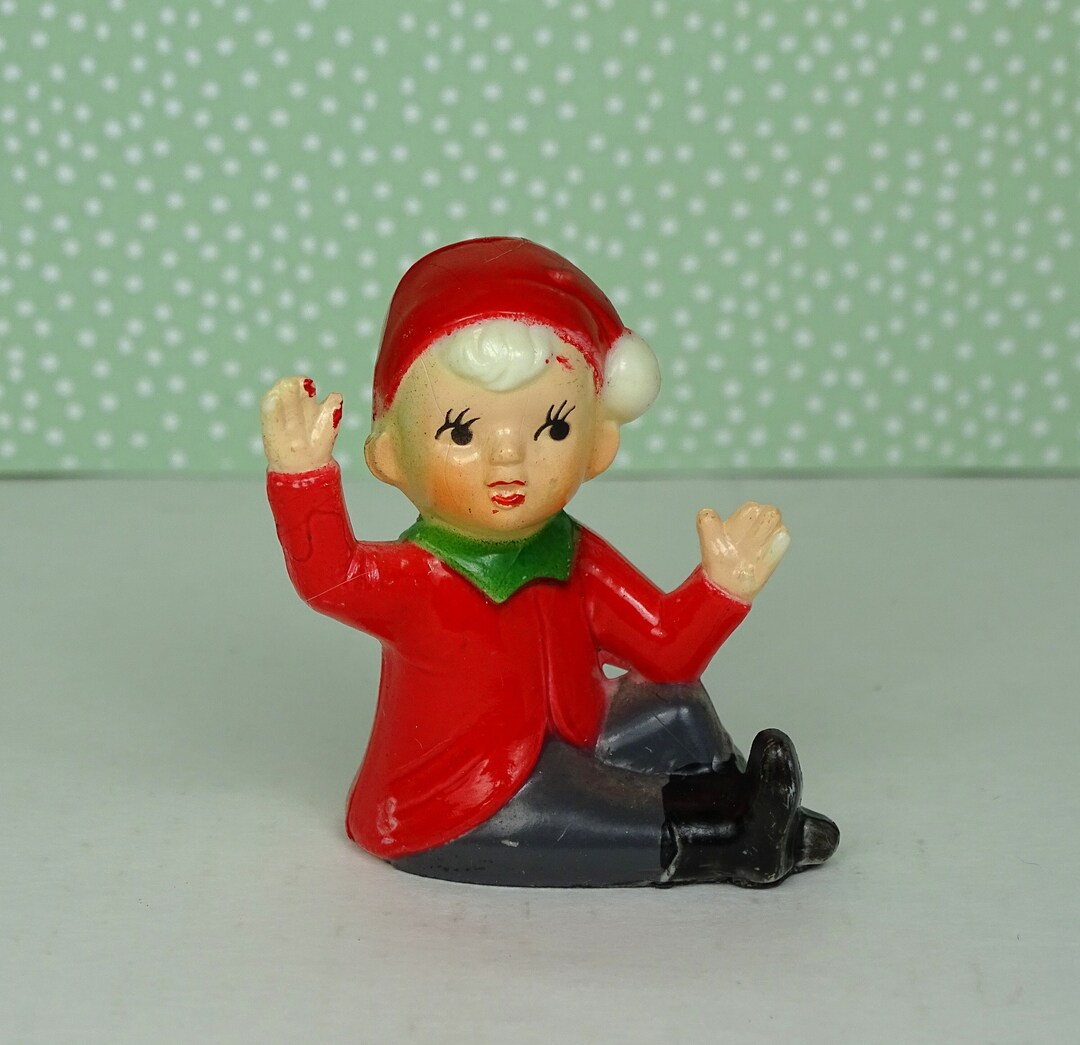 Vintage Elf Christmas Ornament Red White 1960s - Etsy Denmark