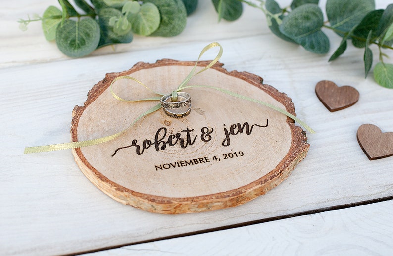 Rustic Wedding Ring Holder -custom Wedding Ornament - Ring Bearer ...