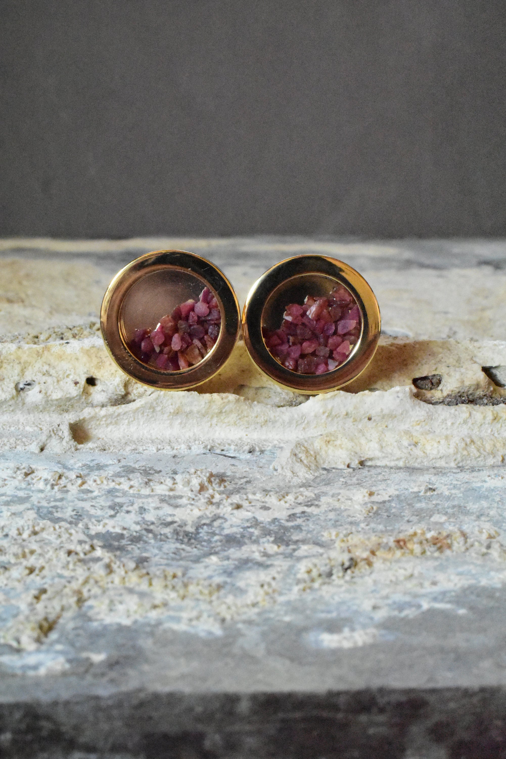 Ruby and Gold Cufflinks Mens July Birthstone Round Gold Cuff | Etsy