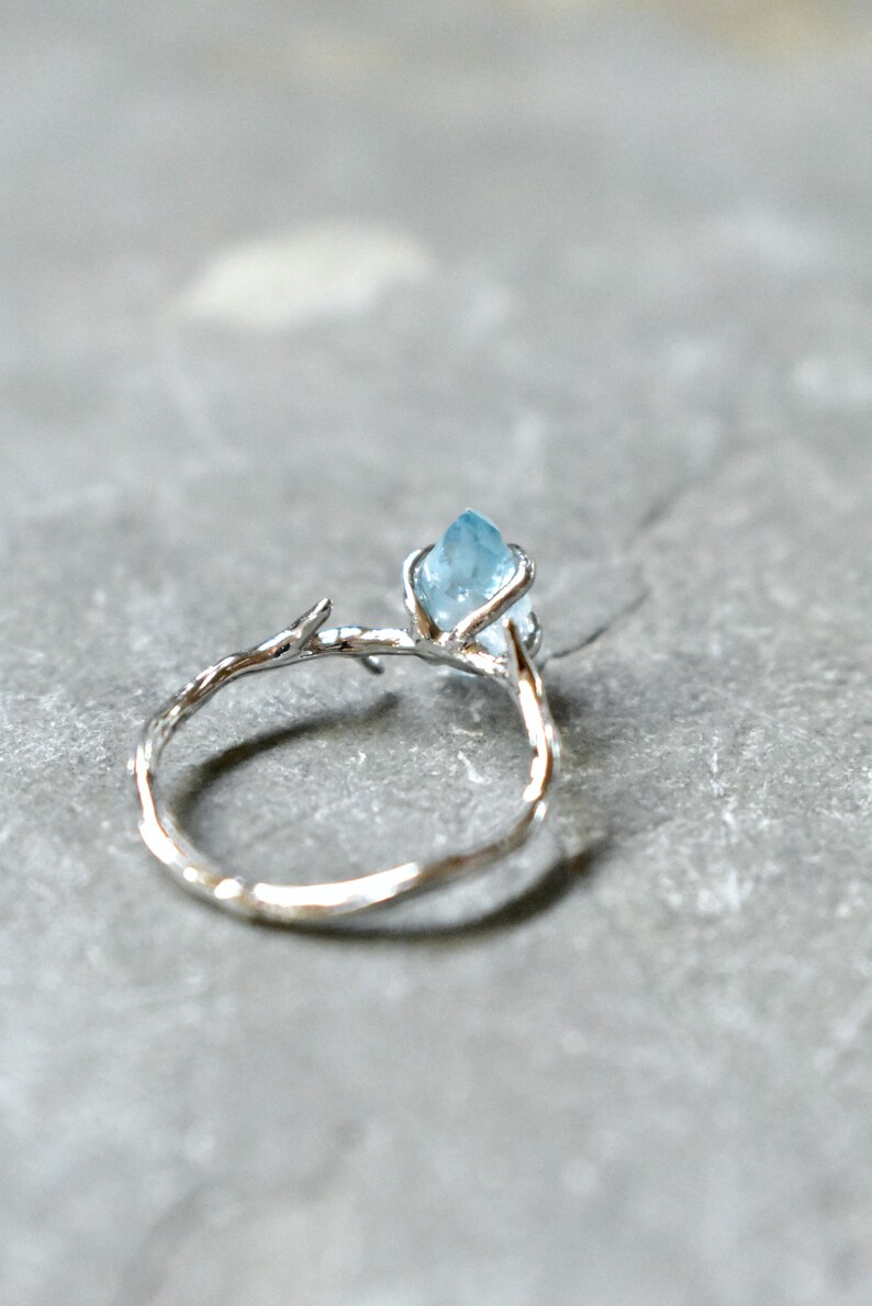 Tree Branch Band in Bright Silver and Aqua Aura White Deer - Etsy