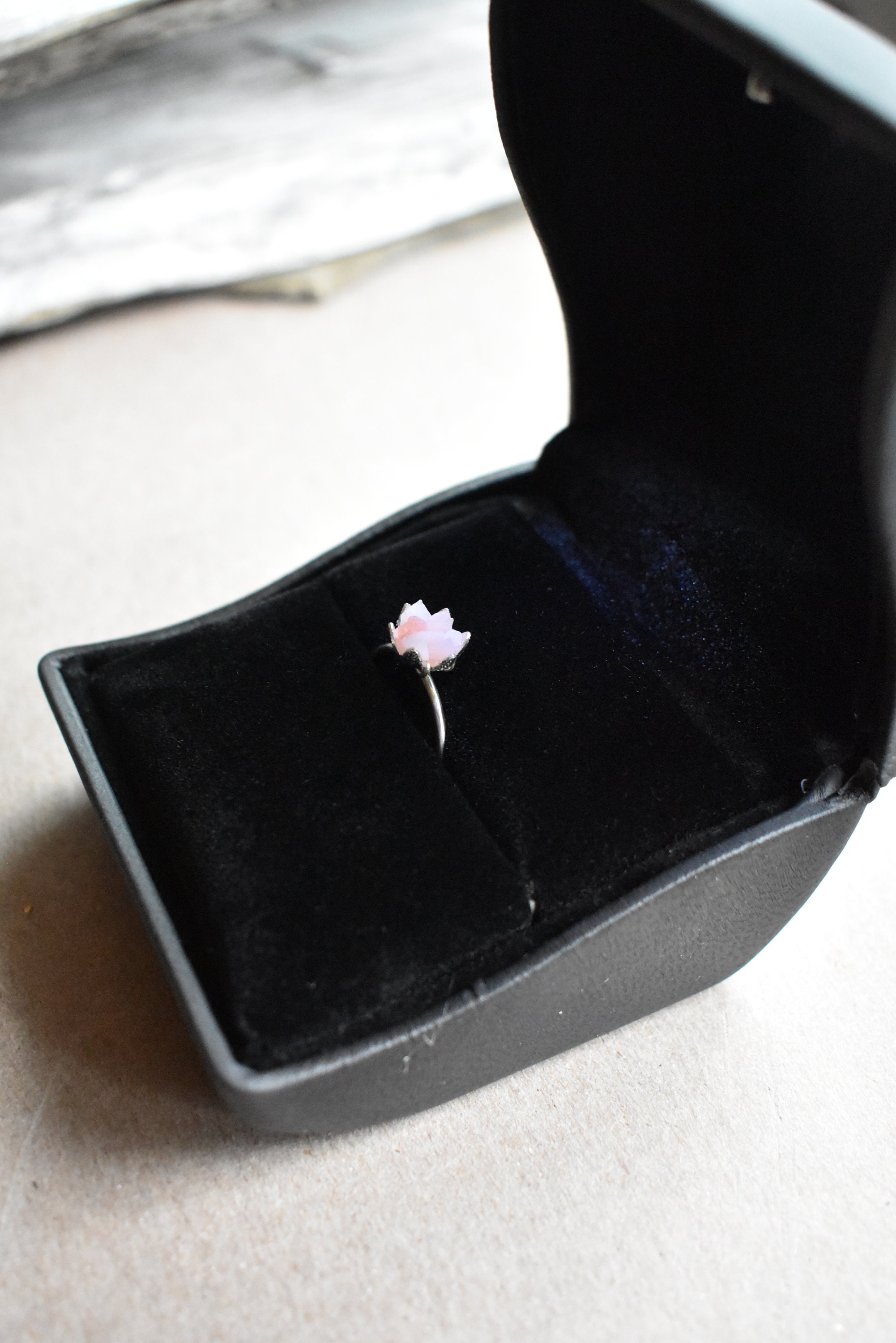 LED Lighted Ring Box Black Engagement Ring Presentation Box | Etsy