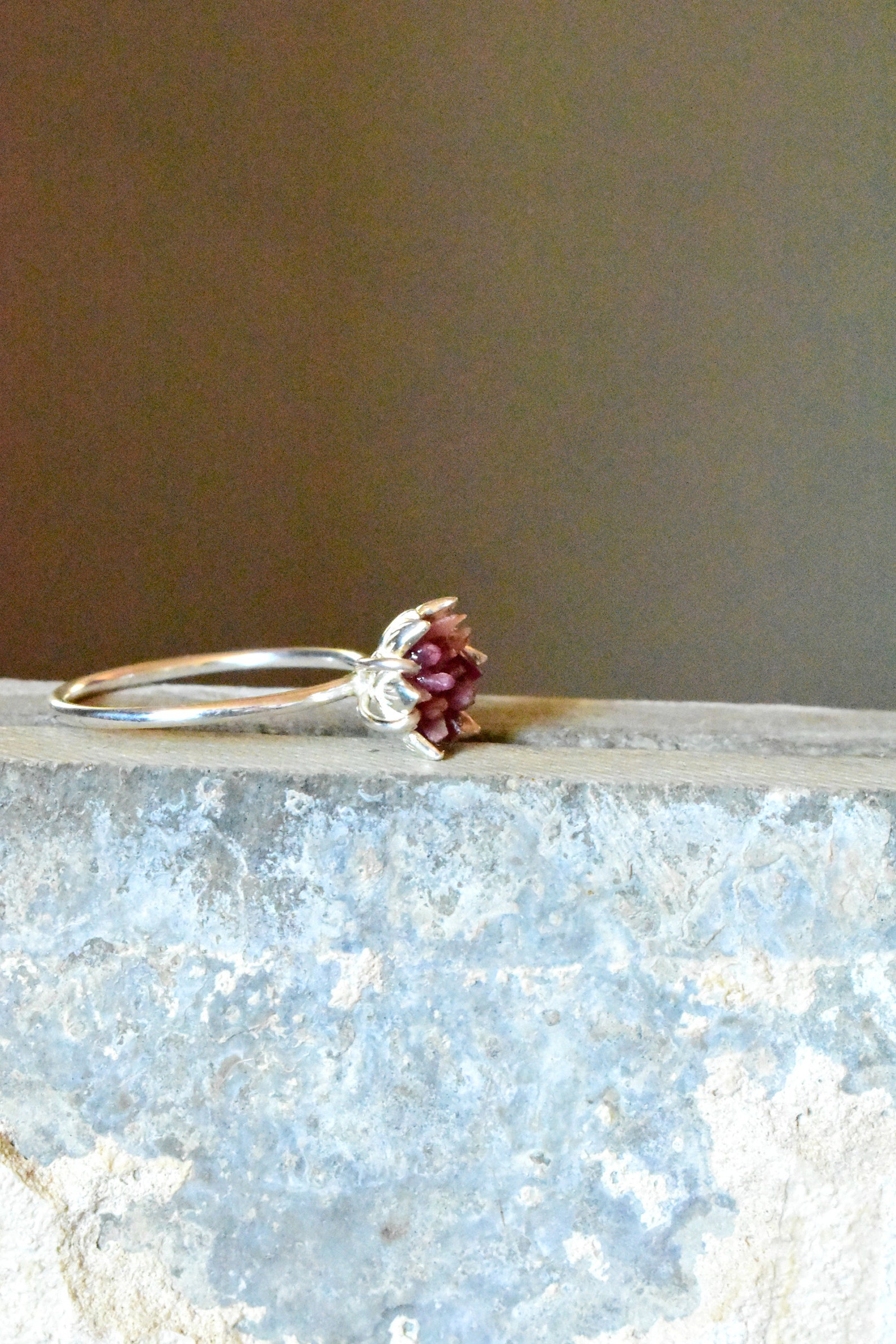 Rough Ruby Ring Sterling Silver and Ruby Ring 40th Wedding | Etsy