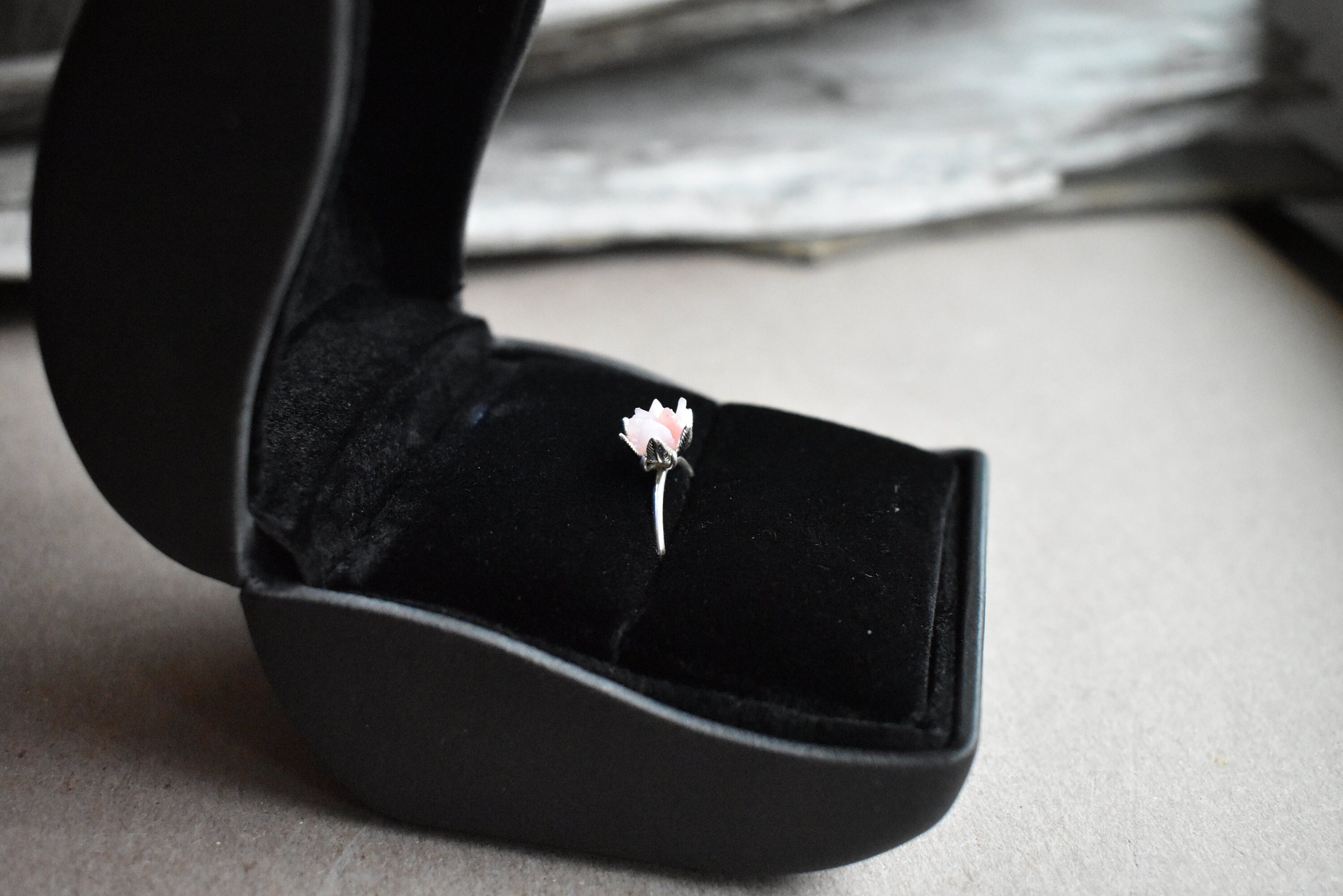 LED Lighted Ring Box Black Engagement Ring Presentation Box | Etsy