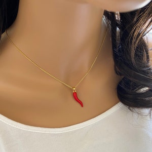 Cornicello Necklace Red, Italian Horn Necklace, Protection Necklace ...