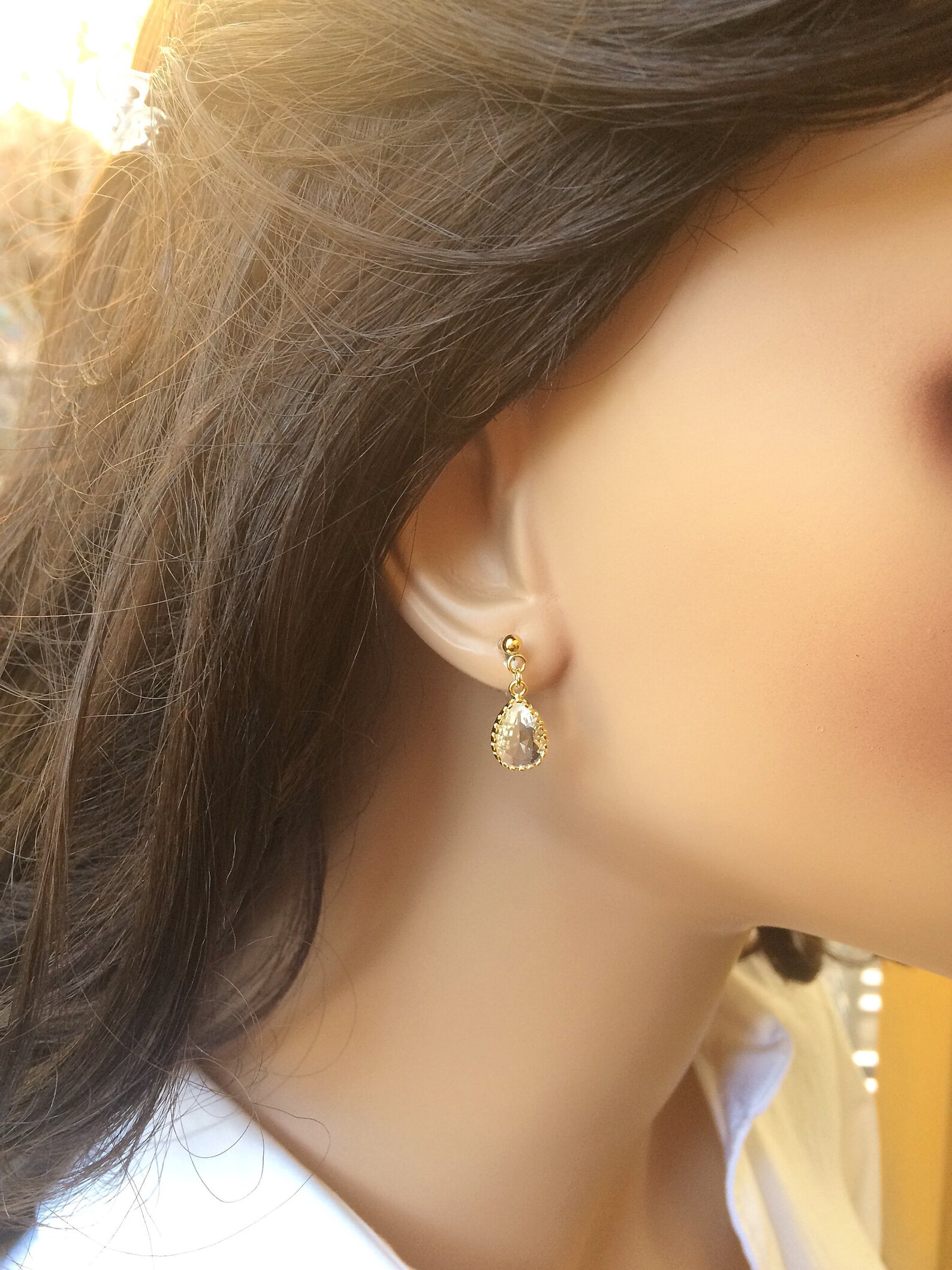 Hypoallergenic Invisible Clip on Earrings Everyday Clear Gold - Etsy