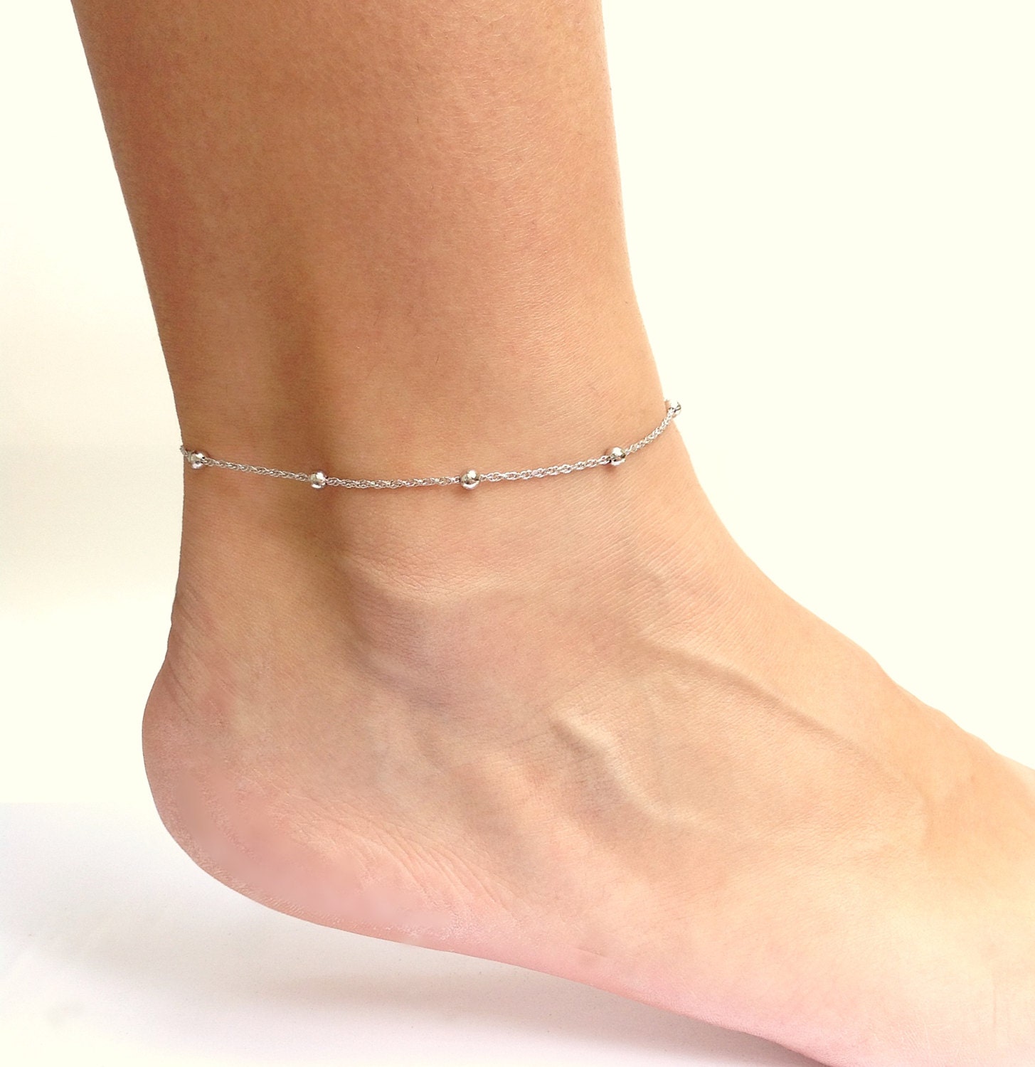 Chain Anklet Silver Ankle Bracelet Foot Bracelet Dainty - Etsy