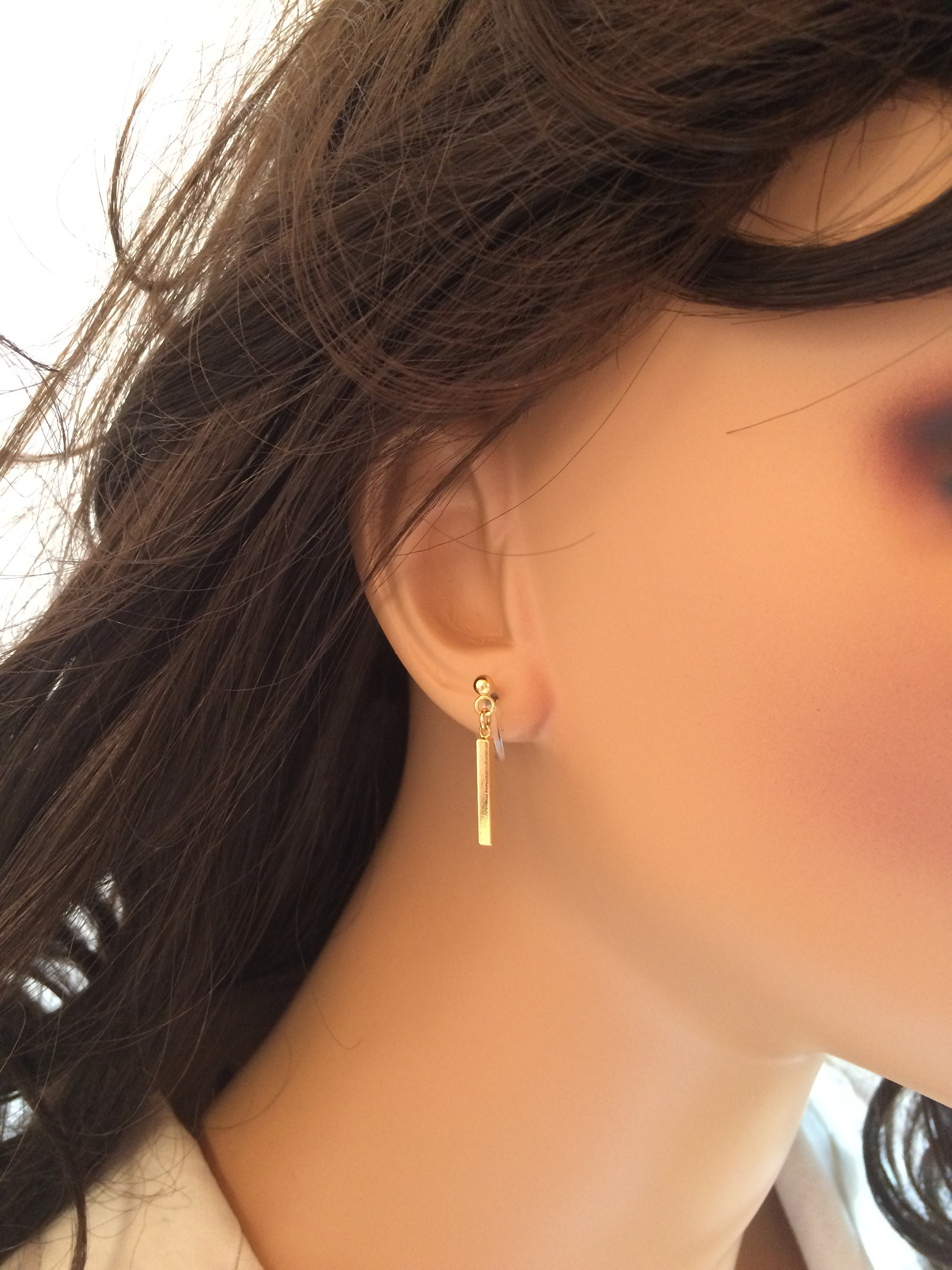 Silver Bar Earrings, Silver Small Dangle Earrings for Teens, Bar Trendy ...