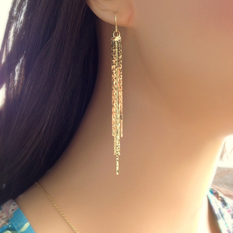 Gold Dangle Earrings - Etsy