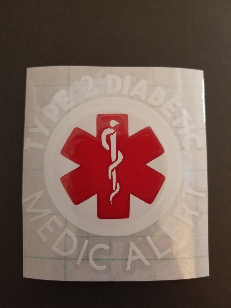 Type 2 Diabetic Medic Alert Stickers - Etsy