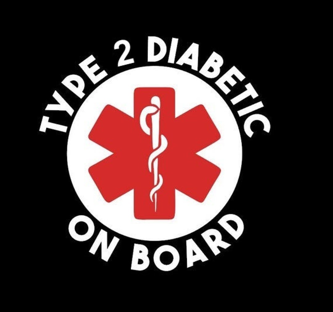 Type 2 Diabetic on Board Stickers - Etsy